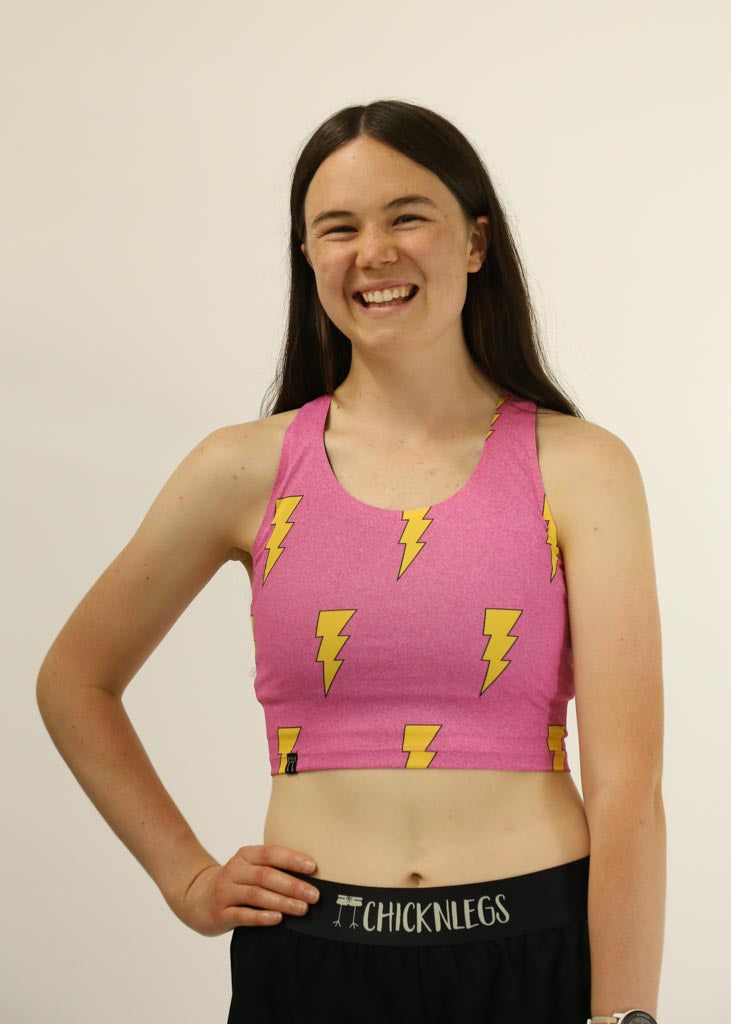 Pink Bolts PWR Crop Top – ChicknLegs
