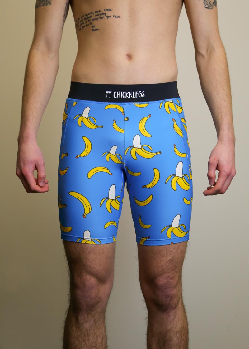 Men's Blue Bananas 8" Half Tights – ChicknLegs
