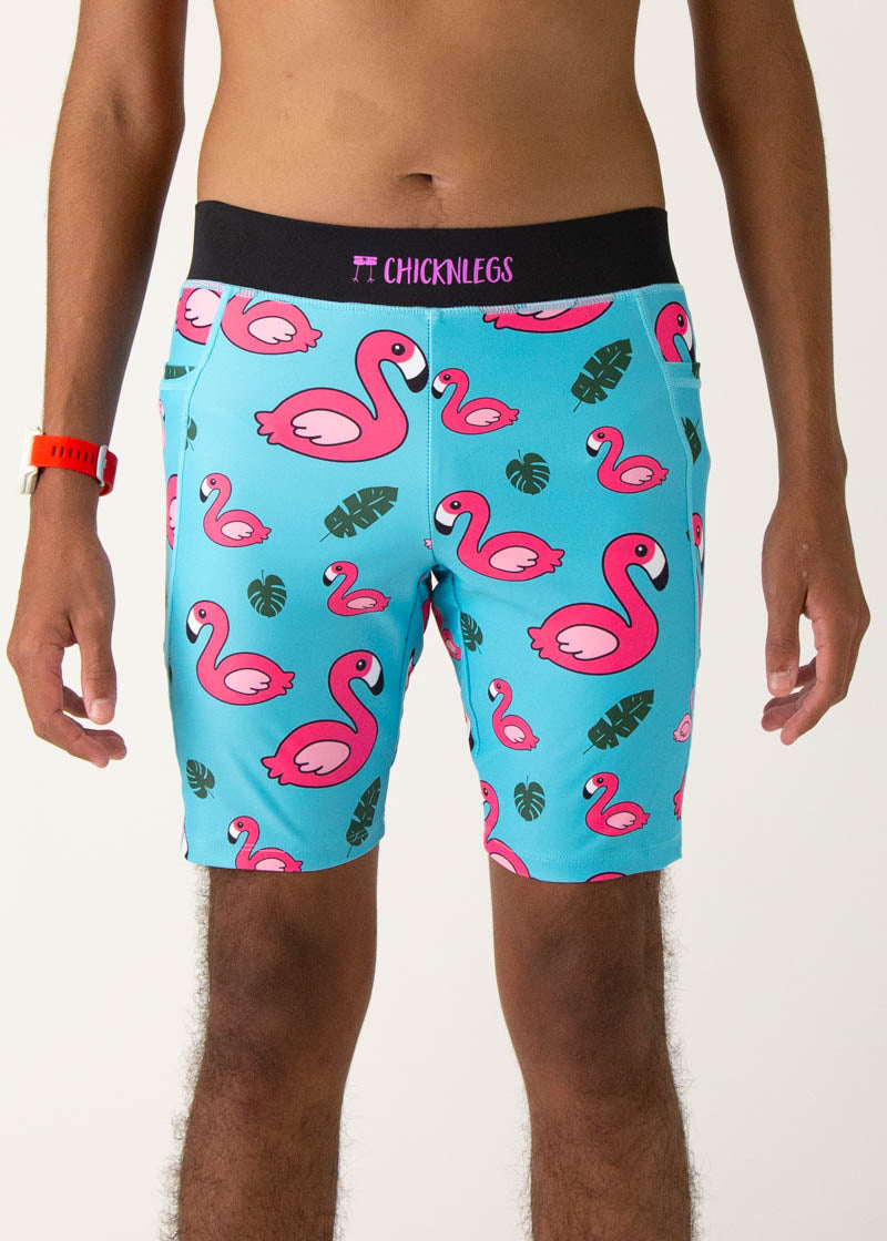 Men's Blue Flamingo 8" Half Tights – ChicknLegs