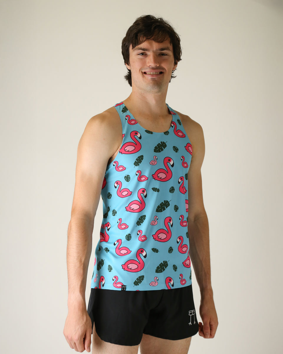 Men's Blue Flamingo Performance Singlet – ChicknLegs
