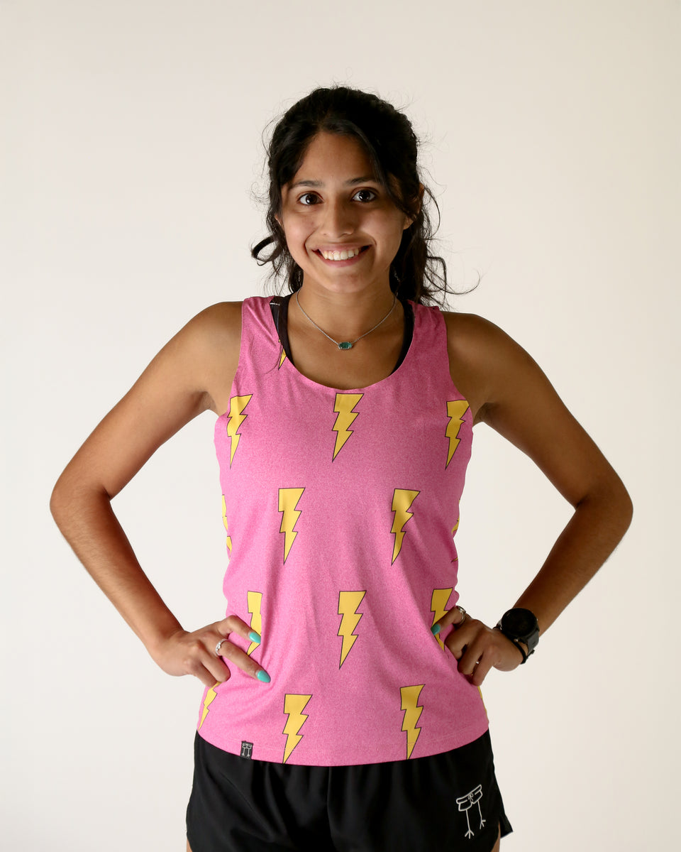 Women's Pink Bolts Performance Singlet – ChicknLegs