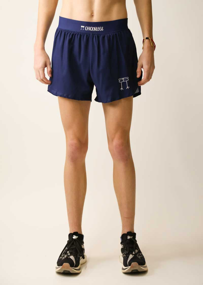 Men's Navy Blue 4" Half Split Shorts – ChicknLegs