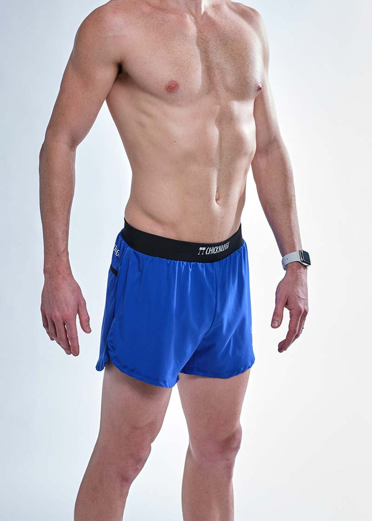 Men's Royal Blue 4" Half Split Shorts – ChicknLegs