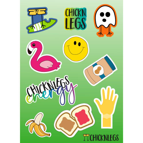 Green Vinyl Sticker Pack - 10 Waterproof Decals – ChicknLegs